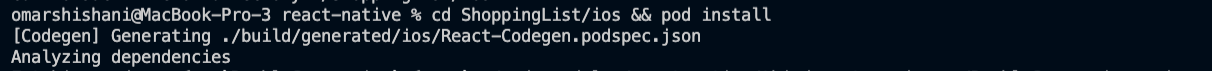 How I Installed React Native And Dependencies Cocoapods Omar Shishani