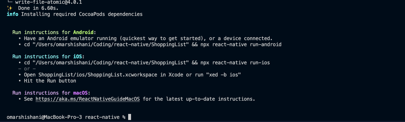 How I Installed React Native And Dependencies Cocoapods Omar Shishani